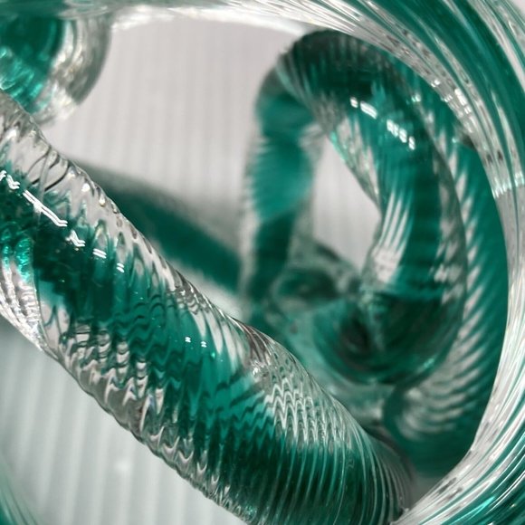 ? Murano | Accents | Vintage Emerald Green Ribbed Art Glass Infinity ...